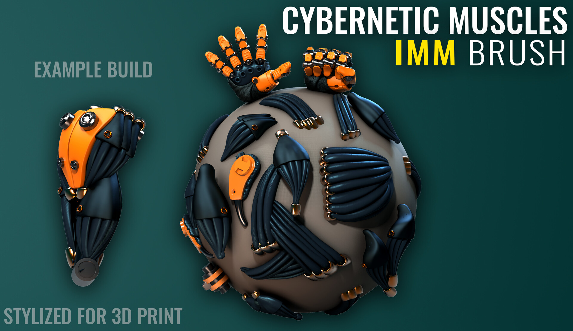 ArtStation - Cybernetic Muscles IMM - Zbrush - Stylized for 3D Print