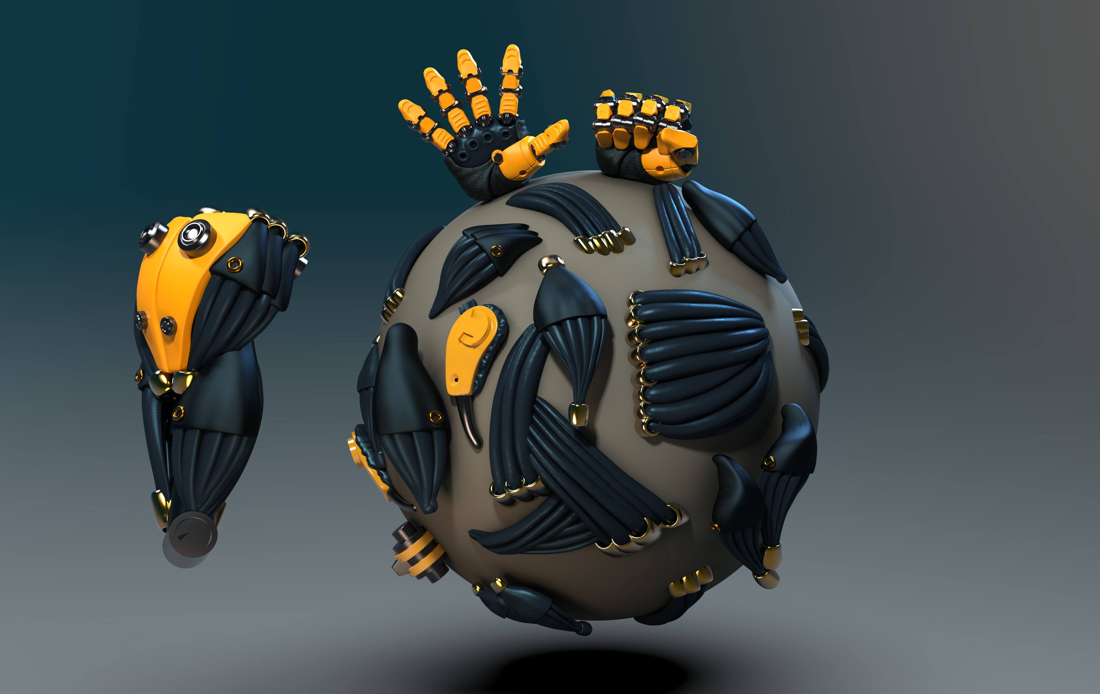 Kieran Russell - Cybernetic Muscles IMM - Zbrush - Stylized for 3D Print