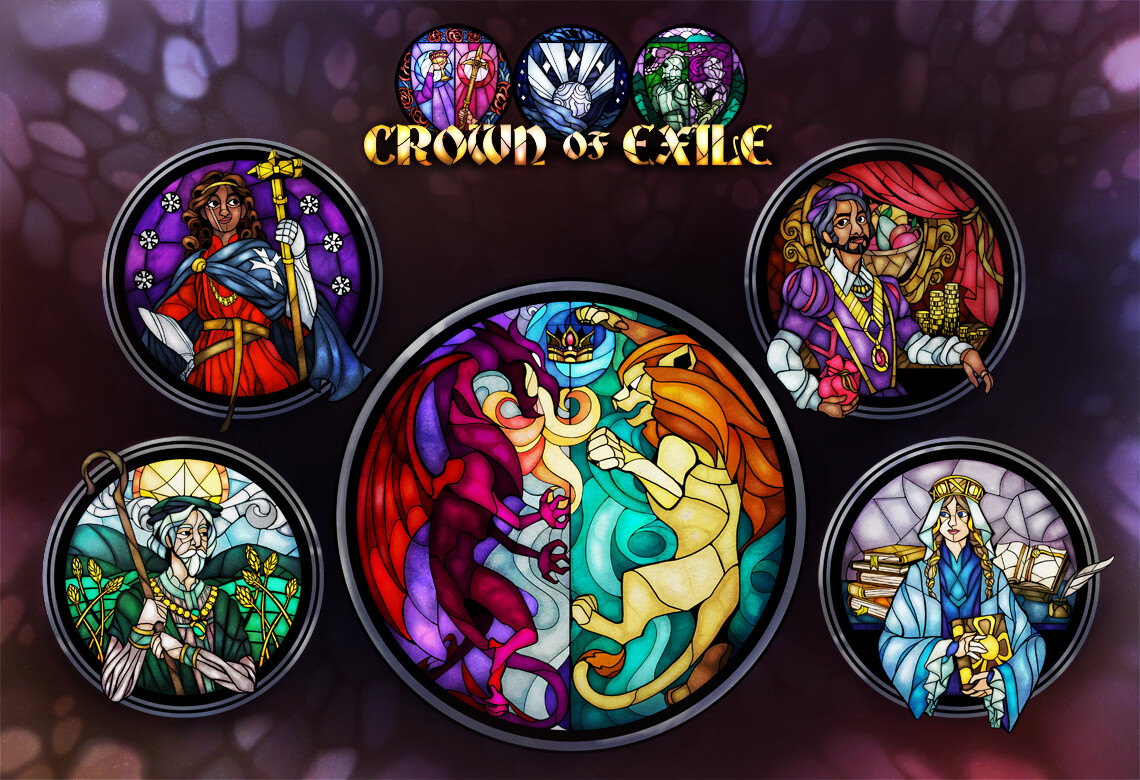 ArtStation - Crown of Exile - Stained Glass Art
