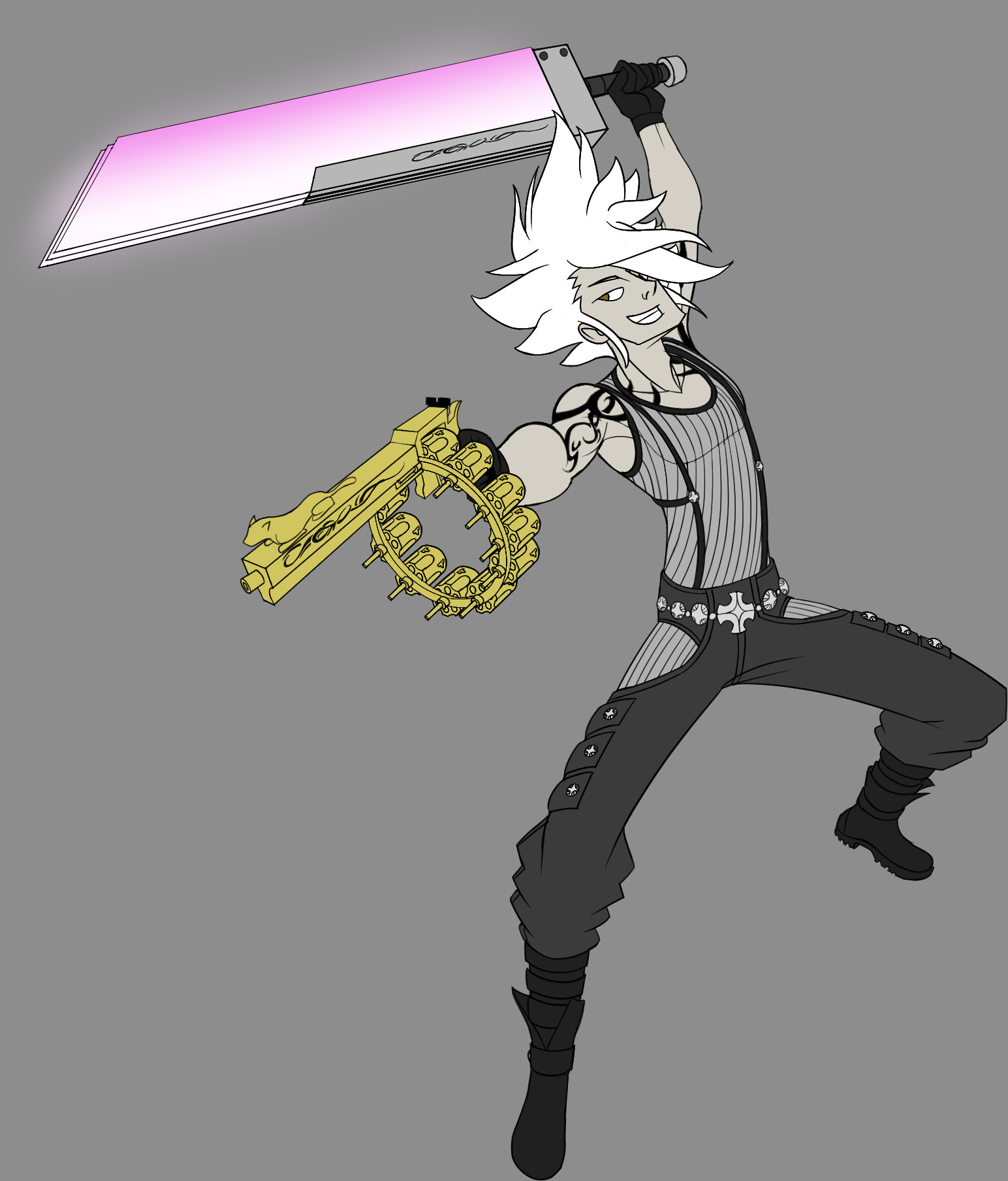 Jonathan Navas - No More Heroes 2 Character Lineart, Colors, and Renders