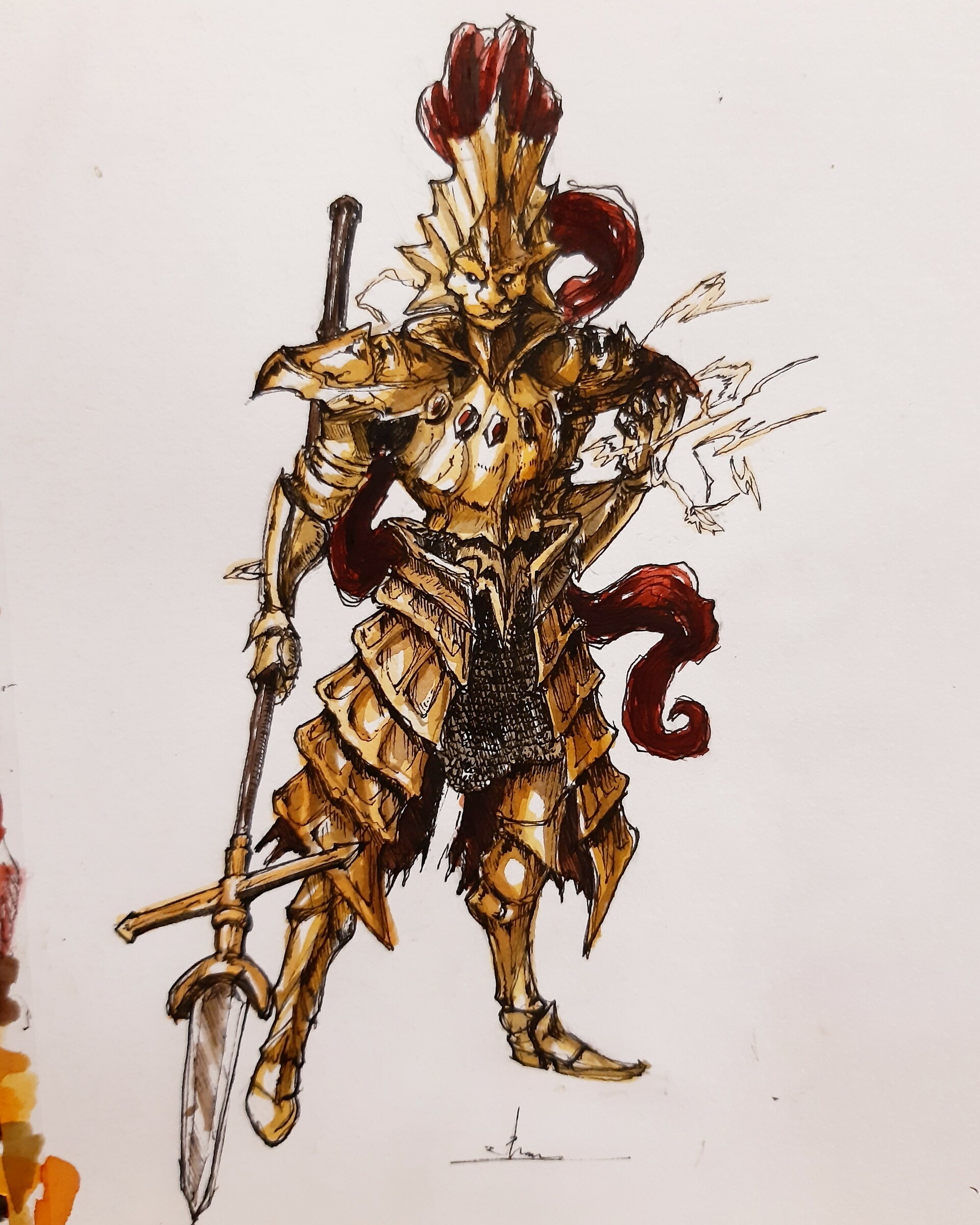 how to draw dragon slayer ornstein