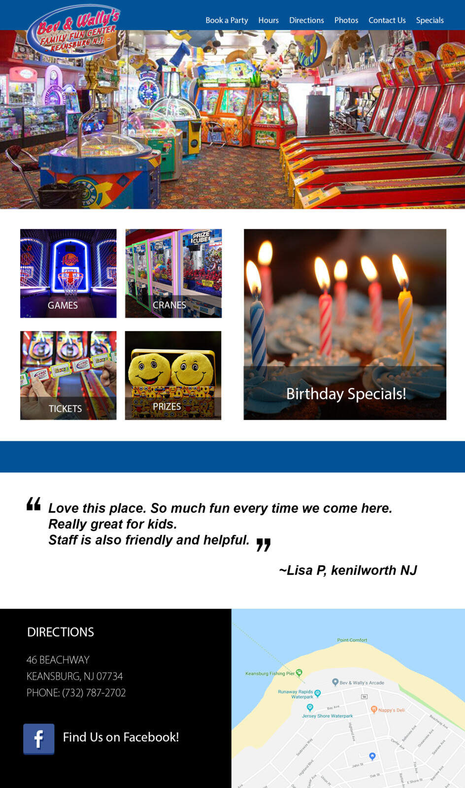 David Pisano - Bev And Wally's Arcade Homepage Design