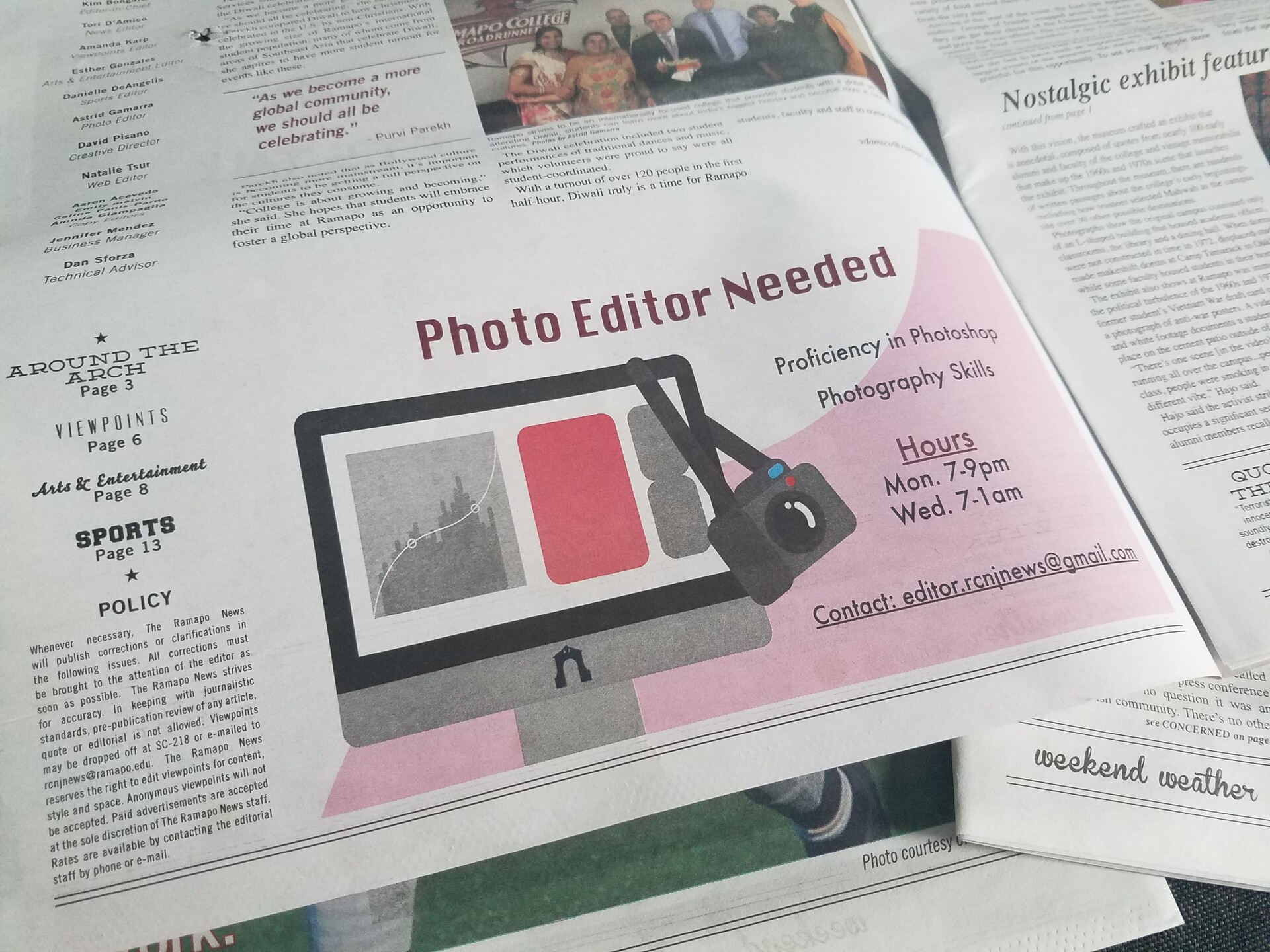 David Pisano - Chief Creative Director of the Ramapo News