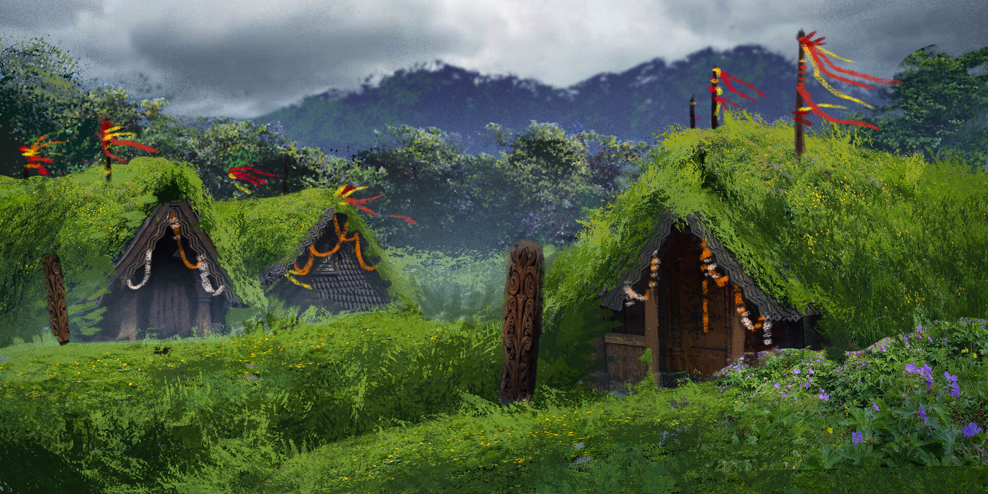 ArtStation - Village in the Foothills