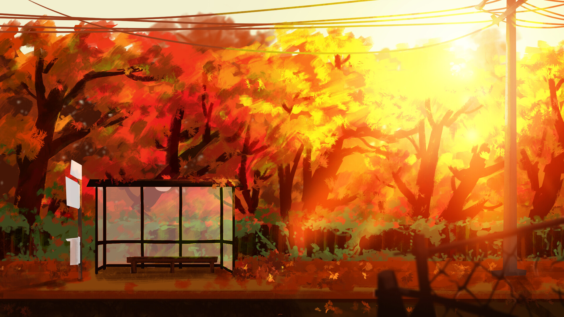 ArtStation - Lighting experiment - Bus stop