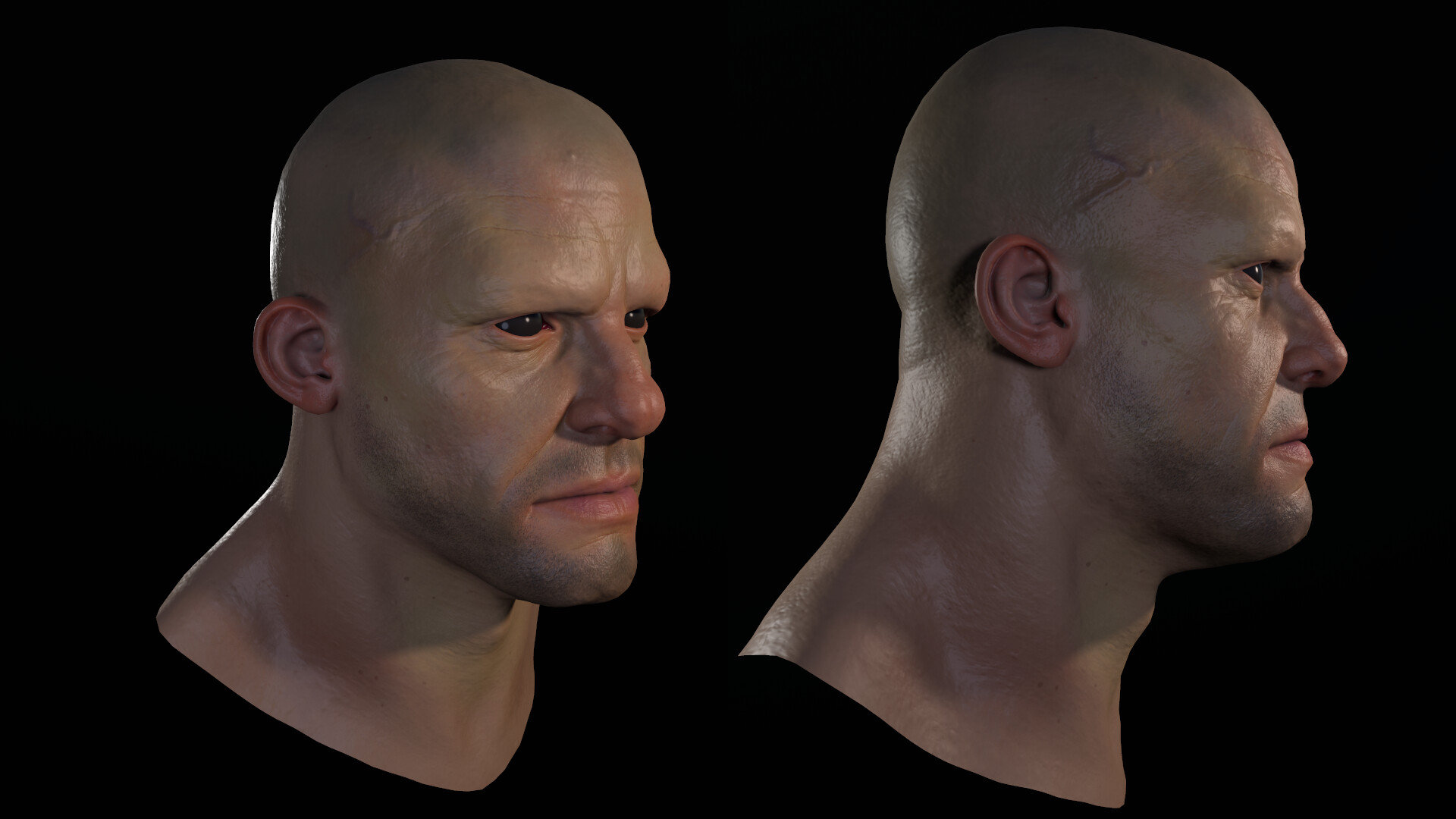 Robert Dallas - Substance Painter: Human Head Texturing Exercise