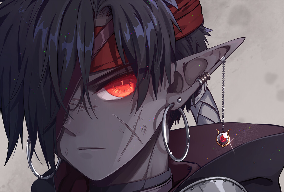 dark elf anime guy