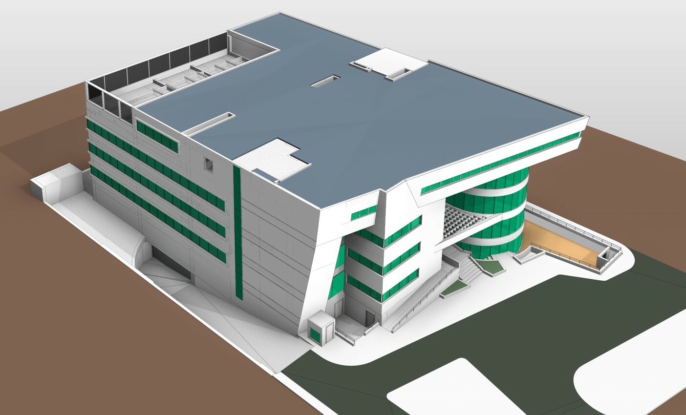 ArtStation - 3D BIM Modeling of a Hospital Building - Bird Eye View