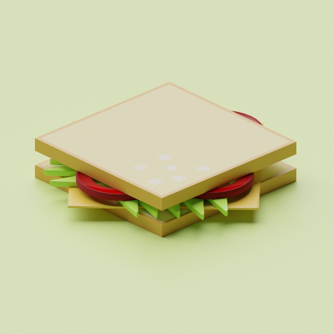 ArtStation - Isometric sandwich 3d