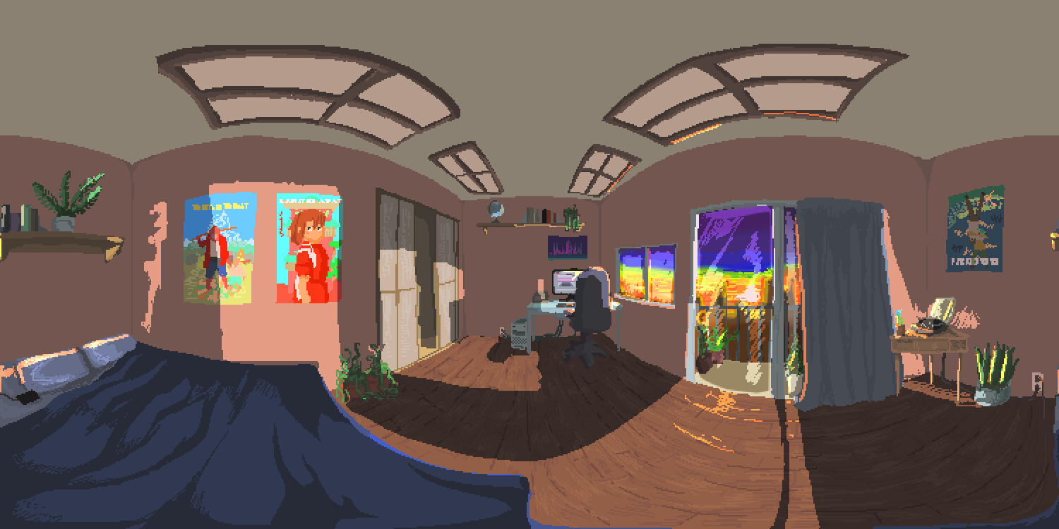 3d perspective pixel art