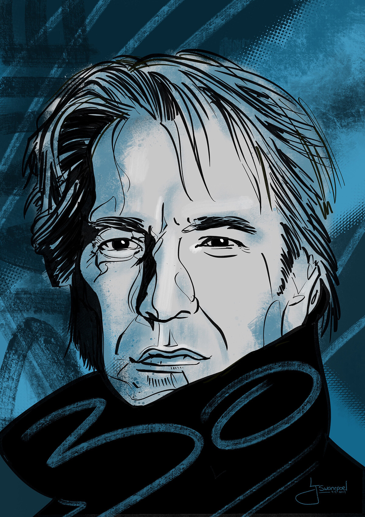 ArtStation - Alan Rickman Portrait