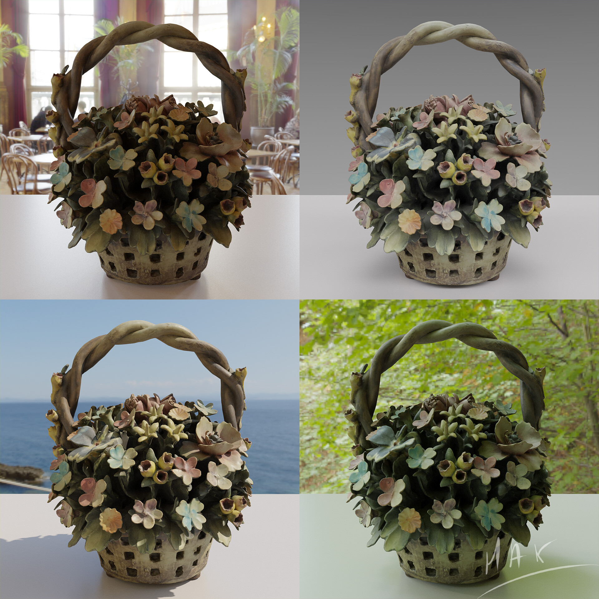 MAKRAM DAOU - Capodimonte porcelain Flowers