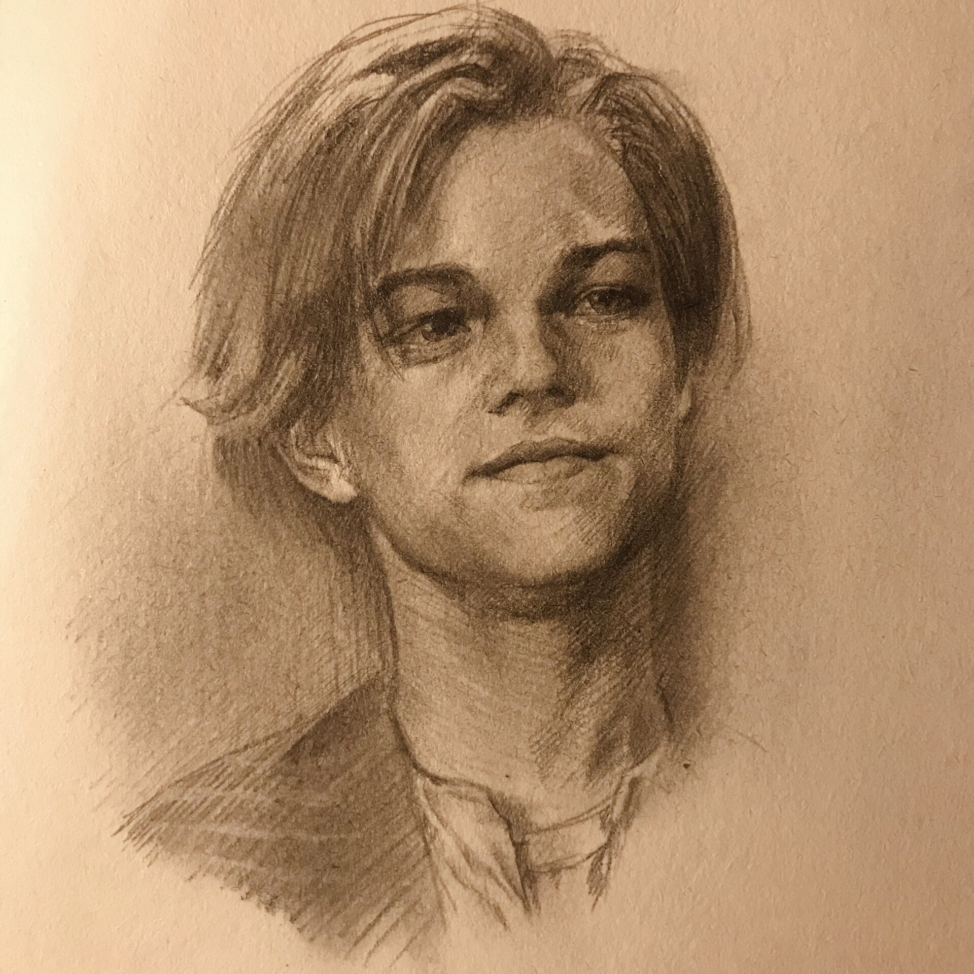 how to draw leonardo dicaprio young