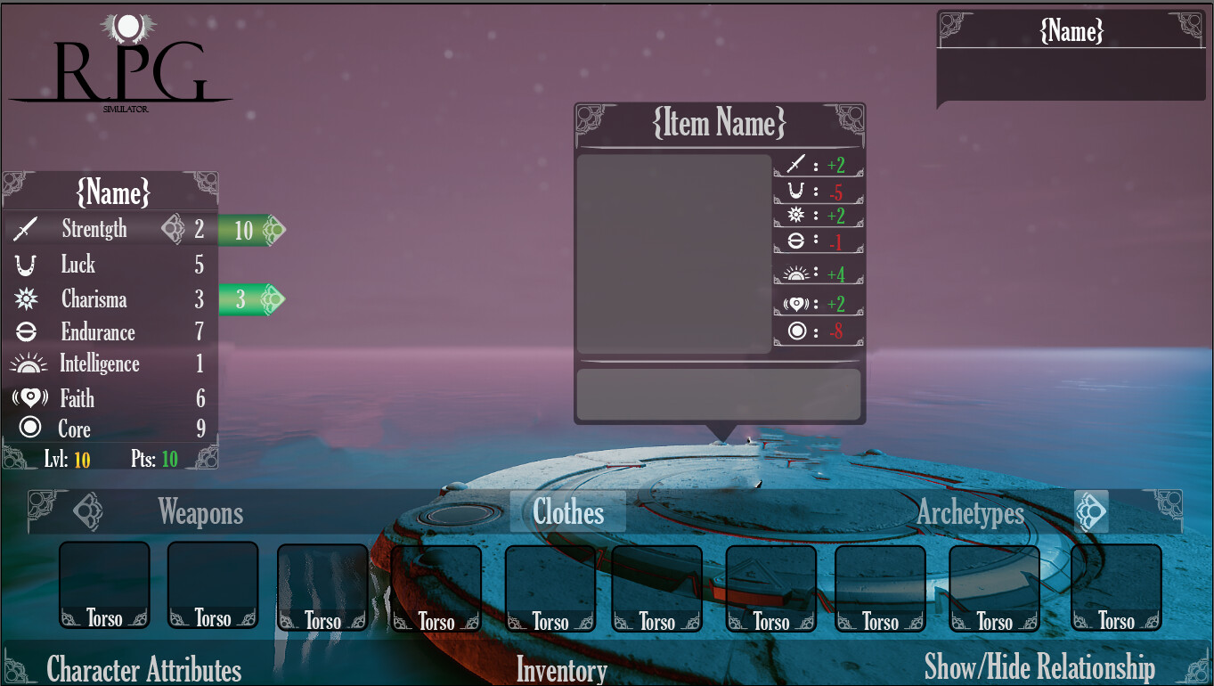 Iain Hurt - RPG Simulator UI