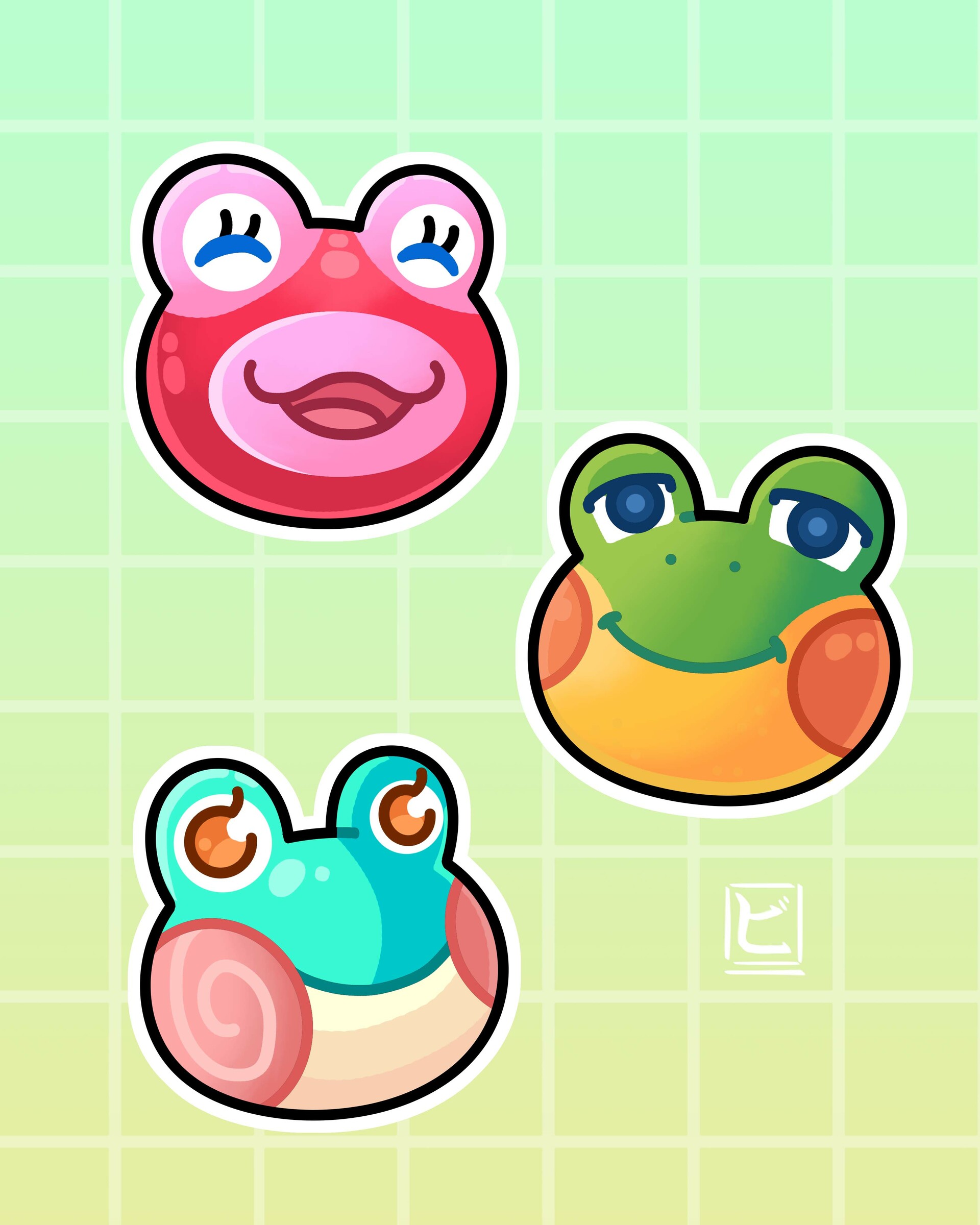 ArtStation - Animal Crossing Sticker Set Frogs