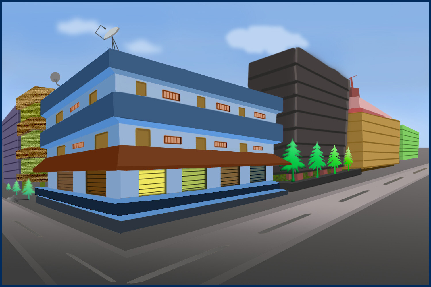 ArtStation - 2d Digital Painting City (Street)