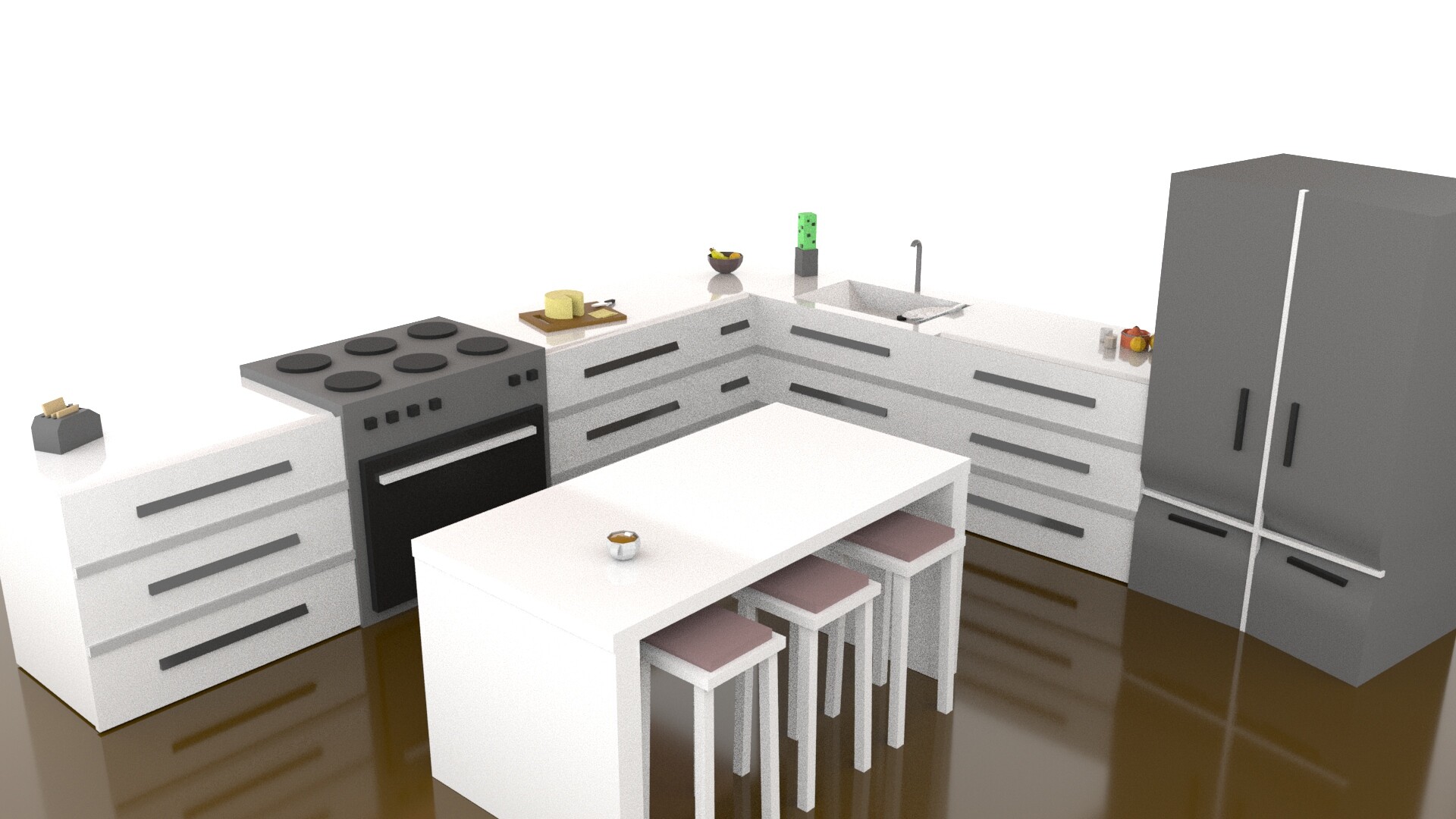 ArtStation - Low Poly Kitchen