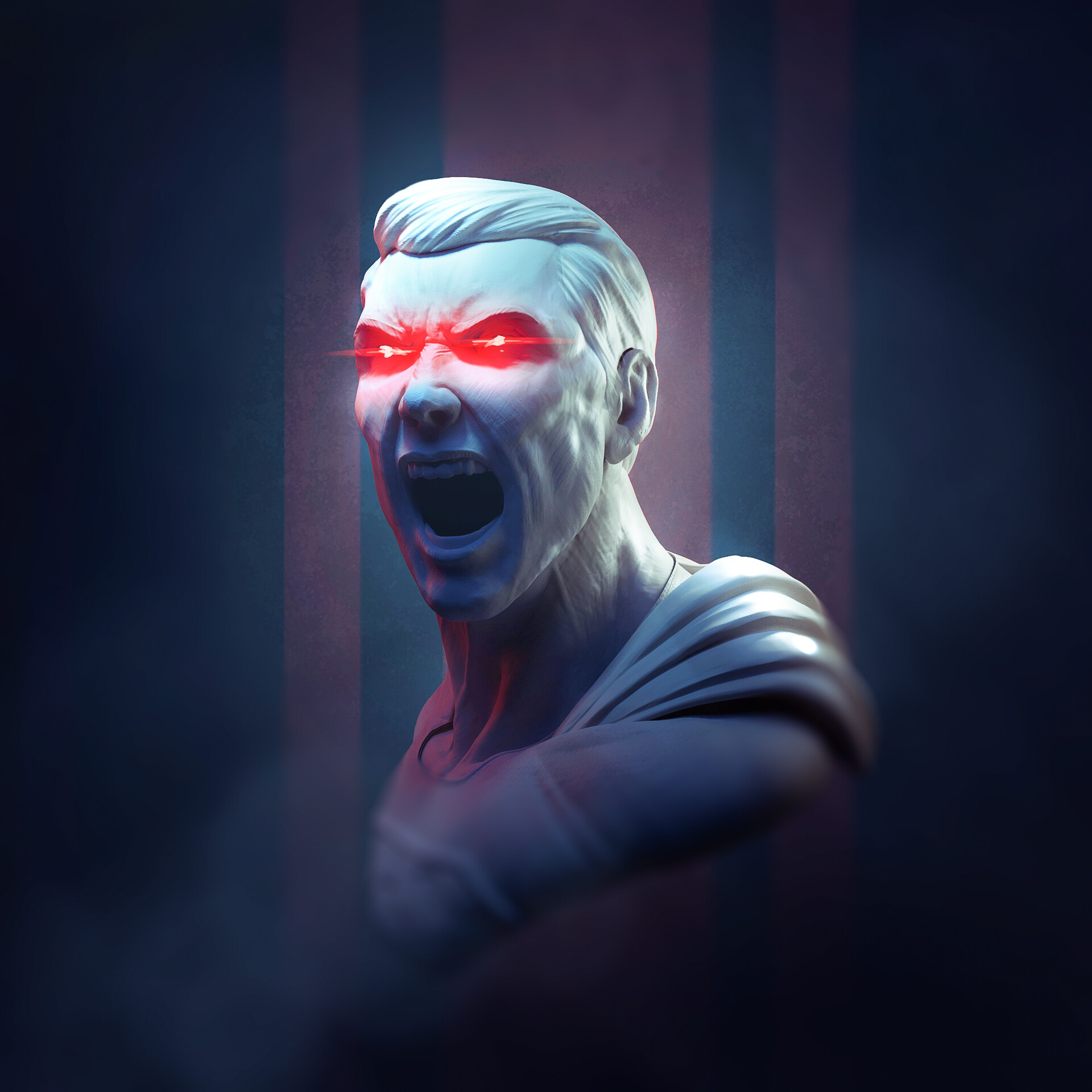 ArtStation - Screaming Superman Bust WIP