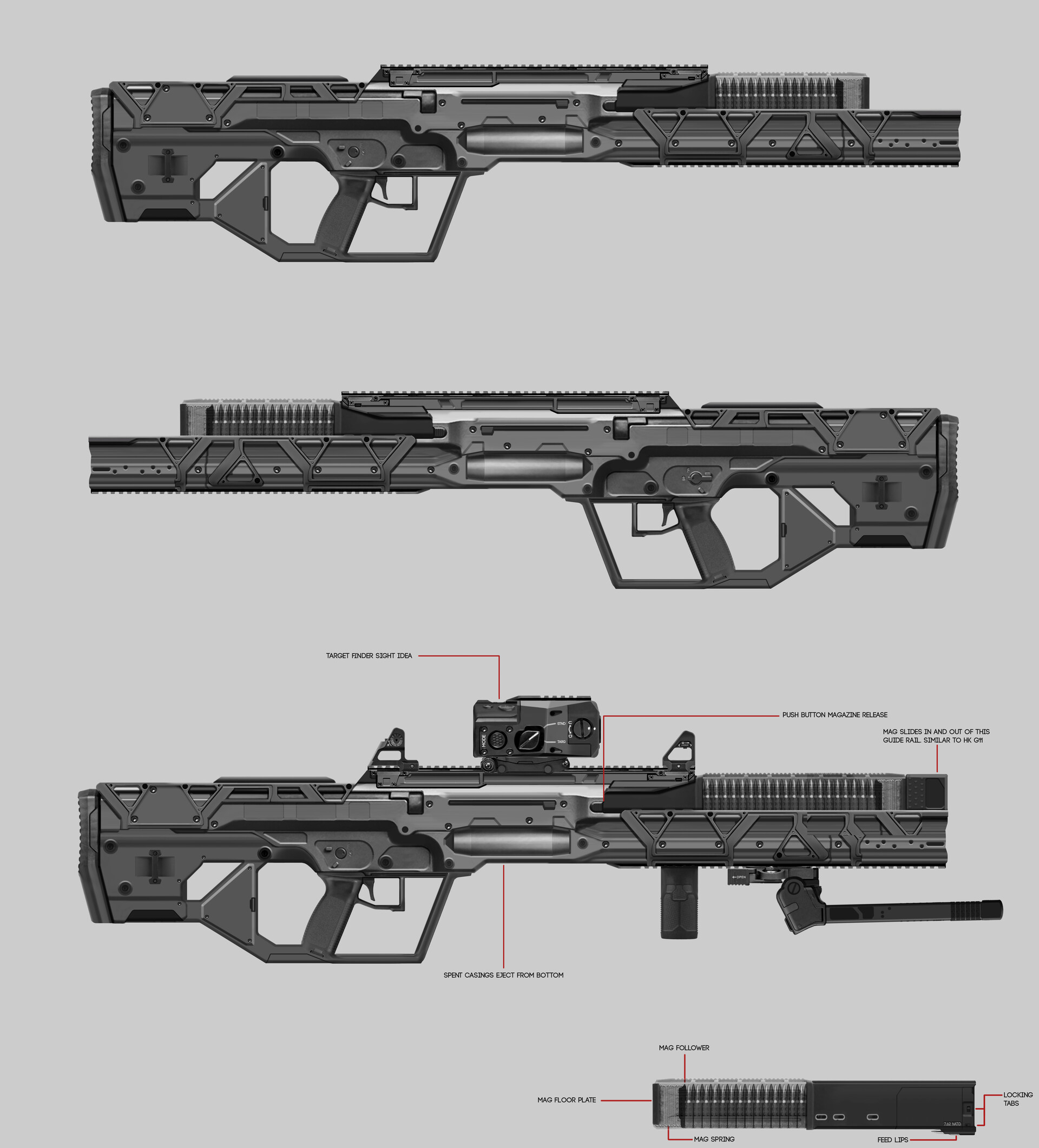 ArtStation - Europa LMG sketch and Variations