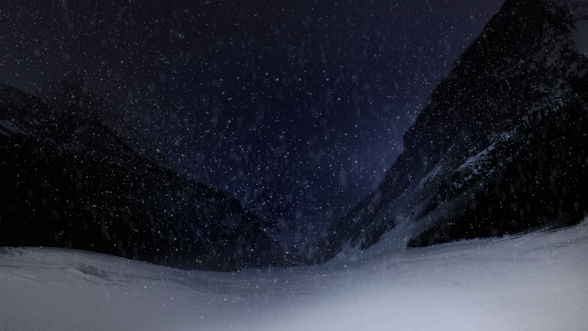 Dark Snowy Hill