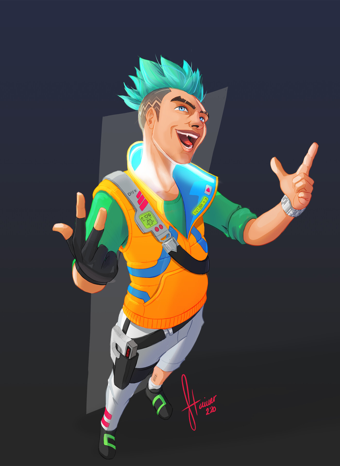 ArtStation - Cyberpunk themed guy?