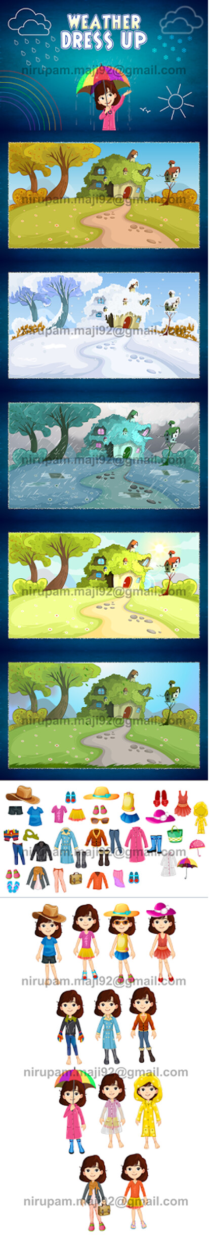 ArtStation - Weather dress-up game UI