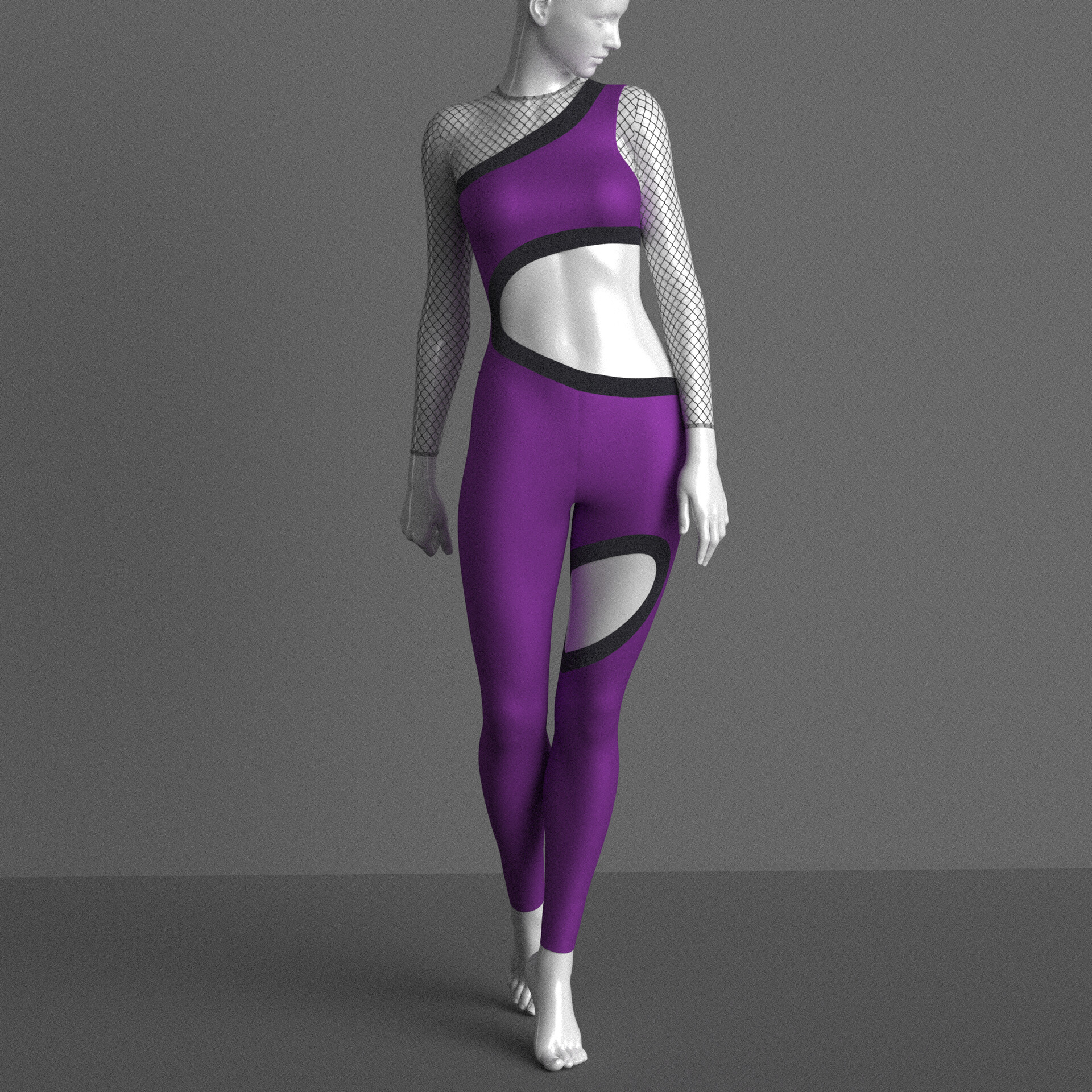 ArtStation - Sporty and sexy collection! purple body suit