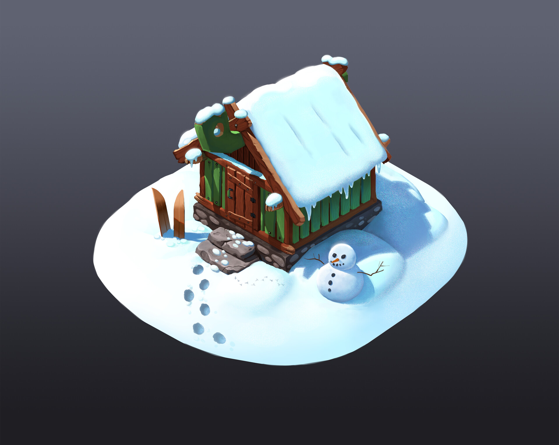 ArtStation - Hut in a snow