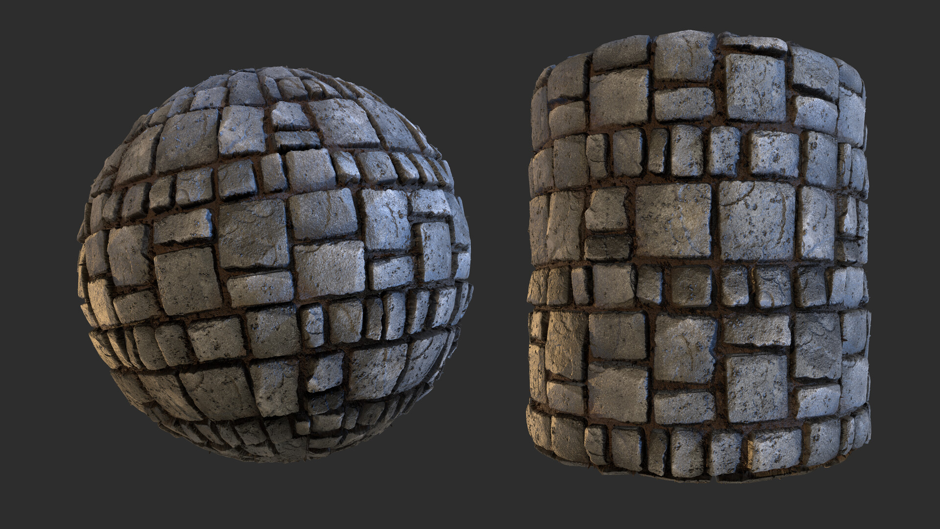 Environment Art Portfolio of Wyatt Zink - Stone Pavers Material Study