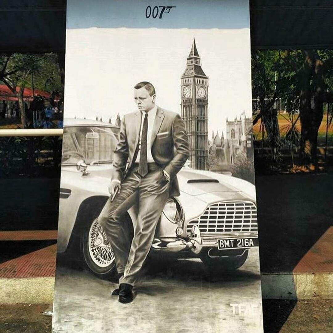 ArtStation - Bond 007 life-size Charcoal Portrait