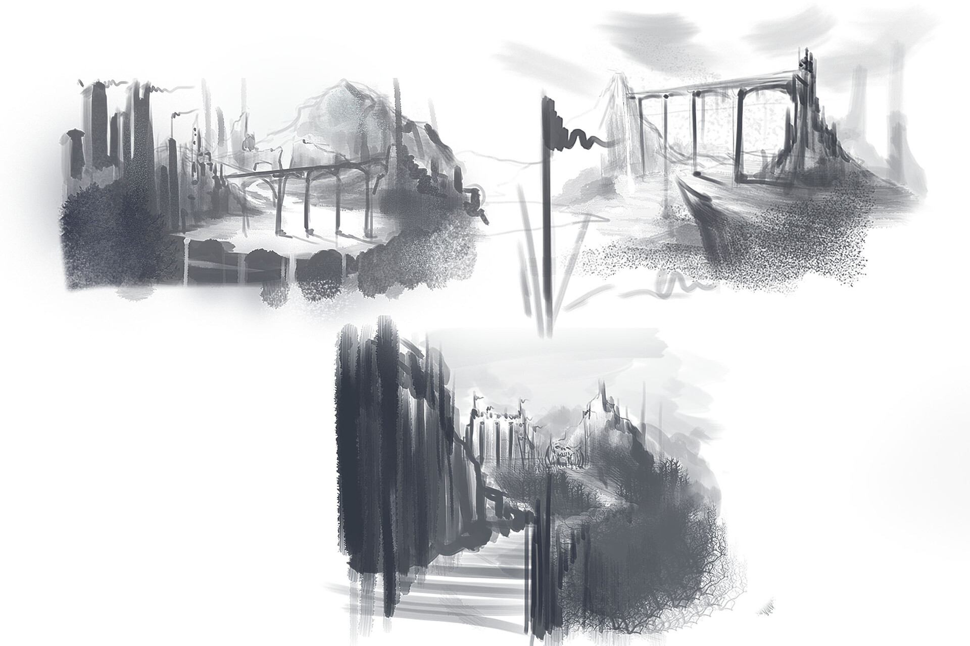 how to draw concept art landscapes