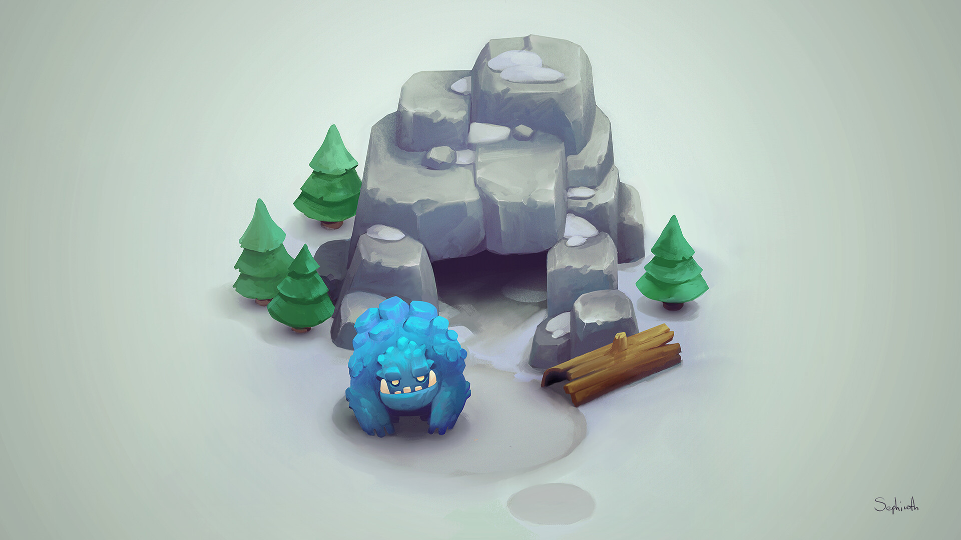 ArtStation - ICE TROLL CAVE
