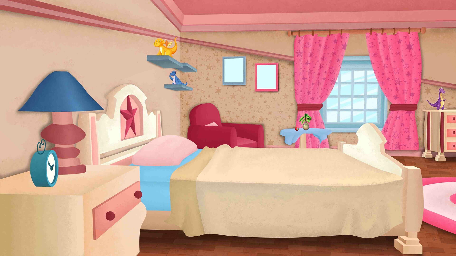 Cartoon Background Scene Bedroom