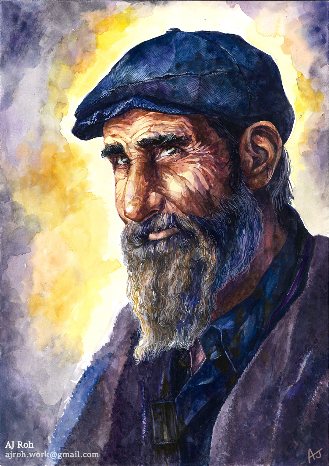 ArtStation - Old Man - Watercolour