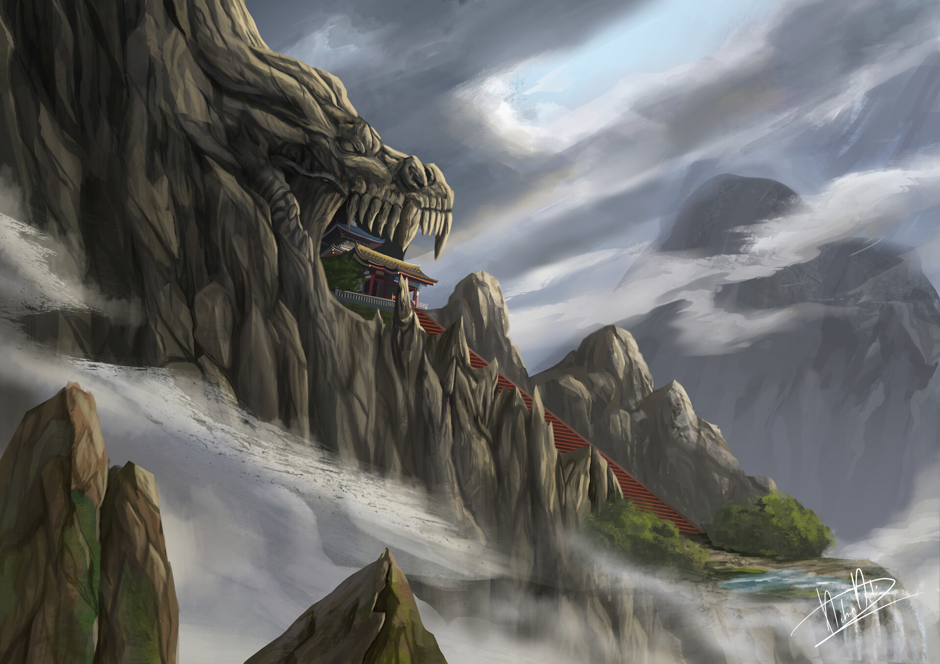 ArtStation - Dragon temple (Draconis)