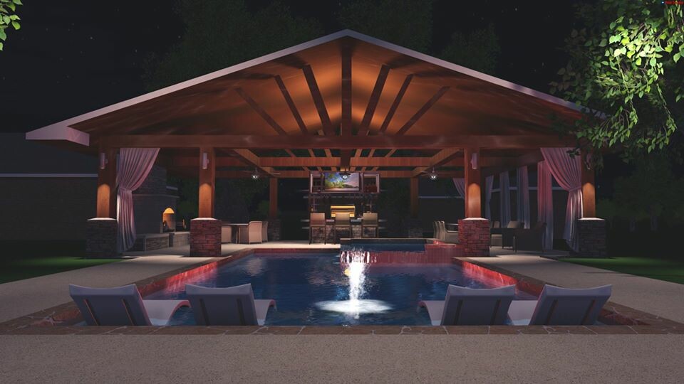 ArtStation - A Pool and Spa and outdoor living environment I designed