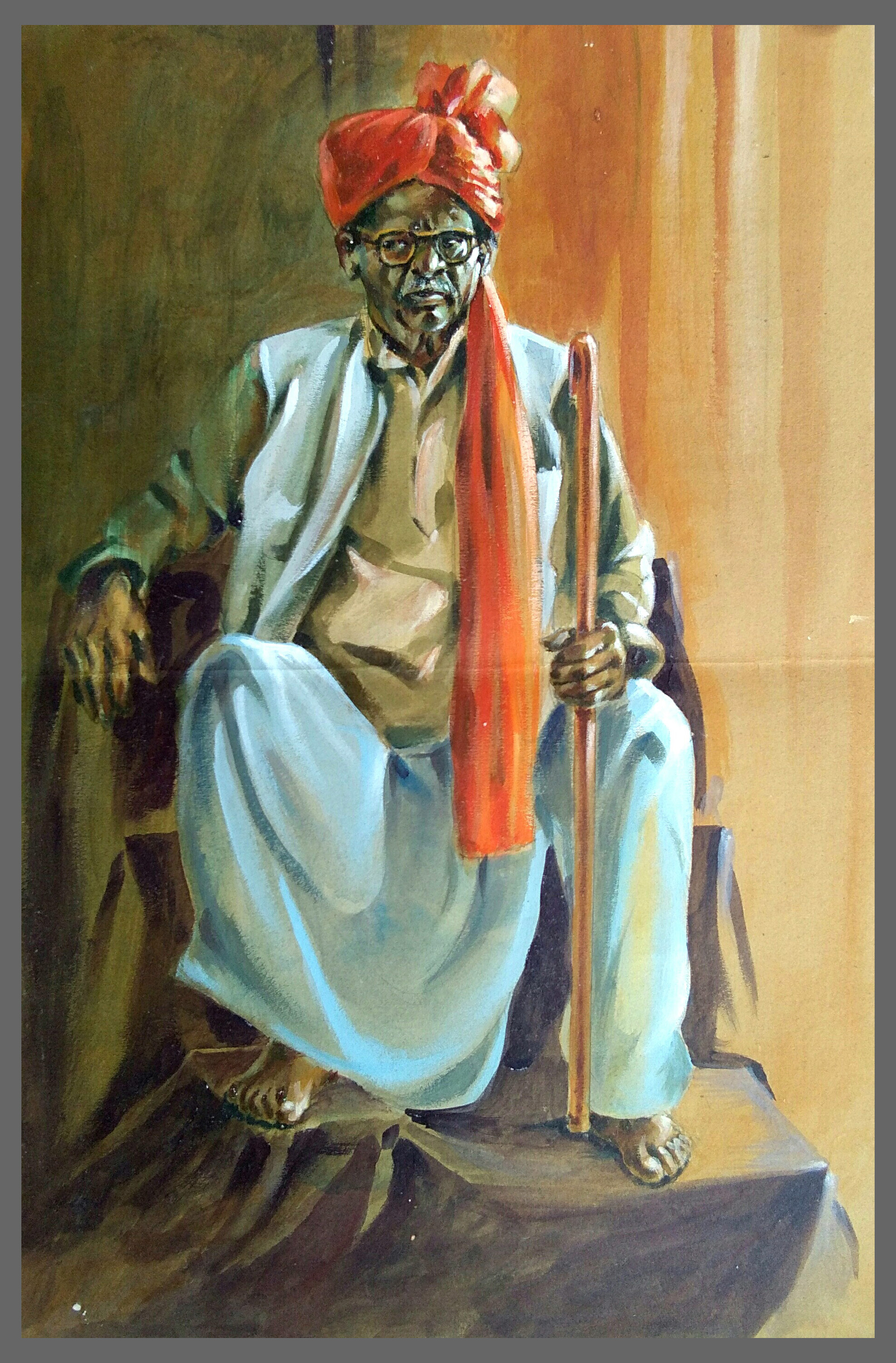 ArtStation - Old acrylic color live portrait, obaid haris