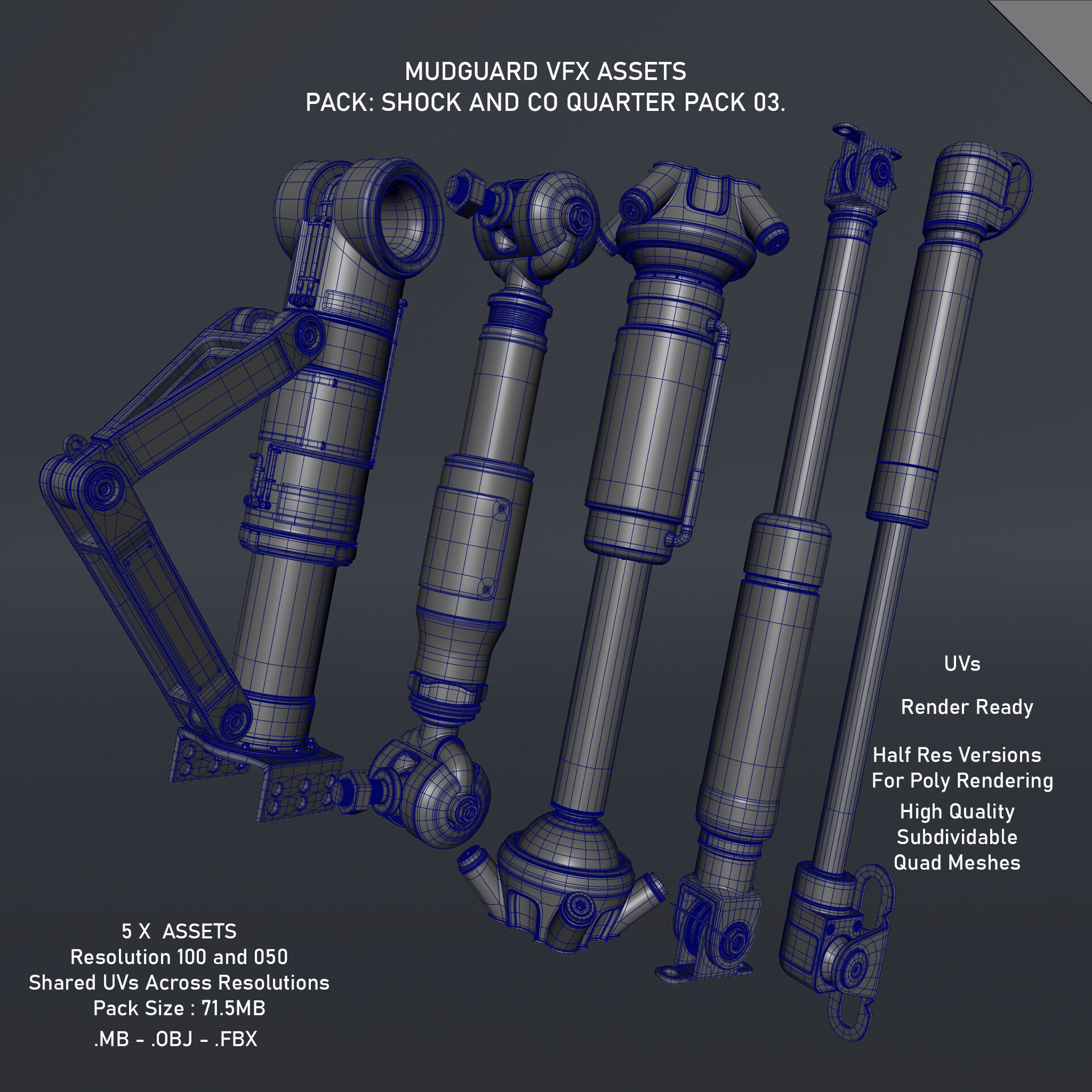 Mudguard Models - PACK: SHOCK AND CO QUARTER PACK 03