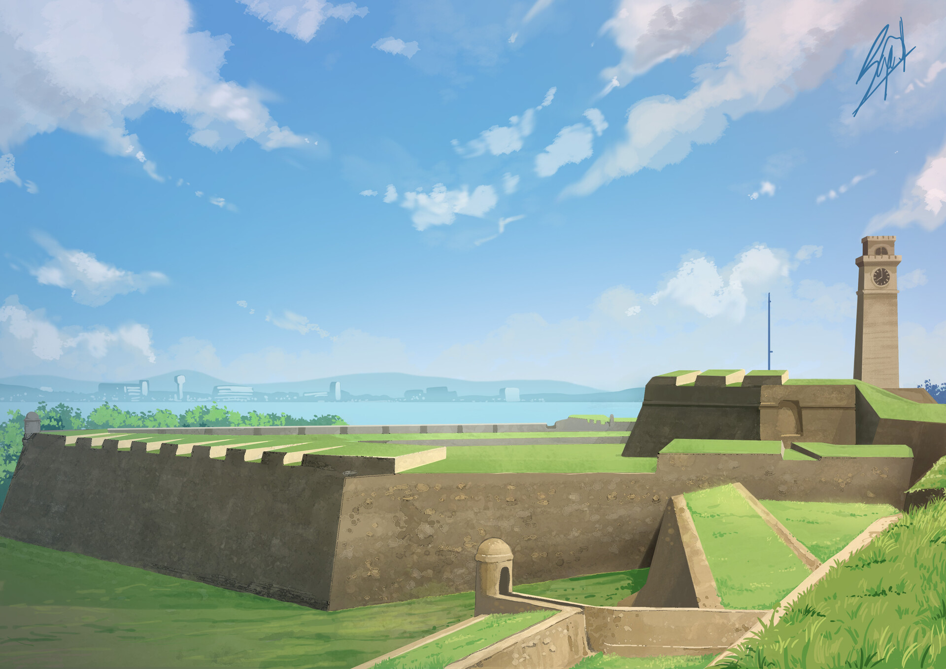ArtStation - Kandy and Galle Fort Landscape practice
