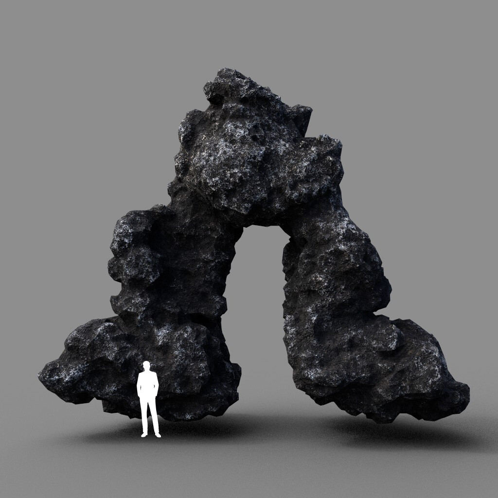 3D Models by 3D Landscape - Low poly Lava Rock with Dust Pack 200229