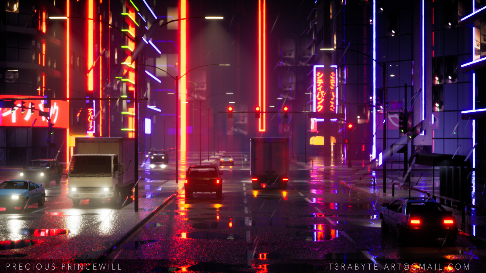 Precious Princewill - Night City- UE4 RTX