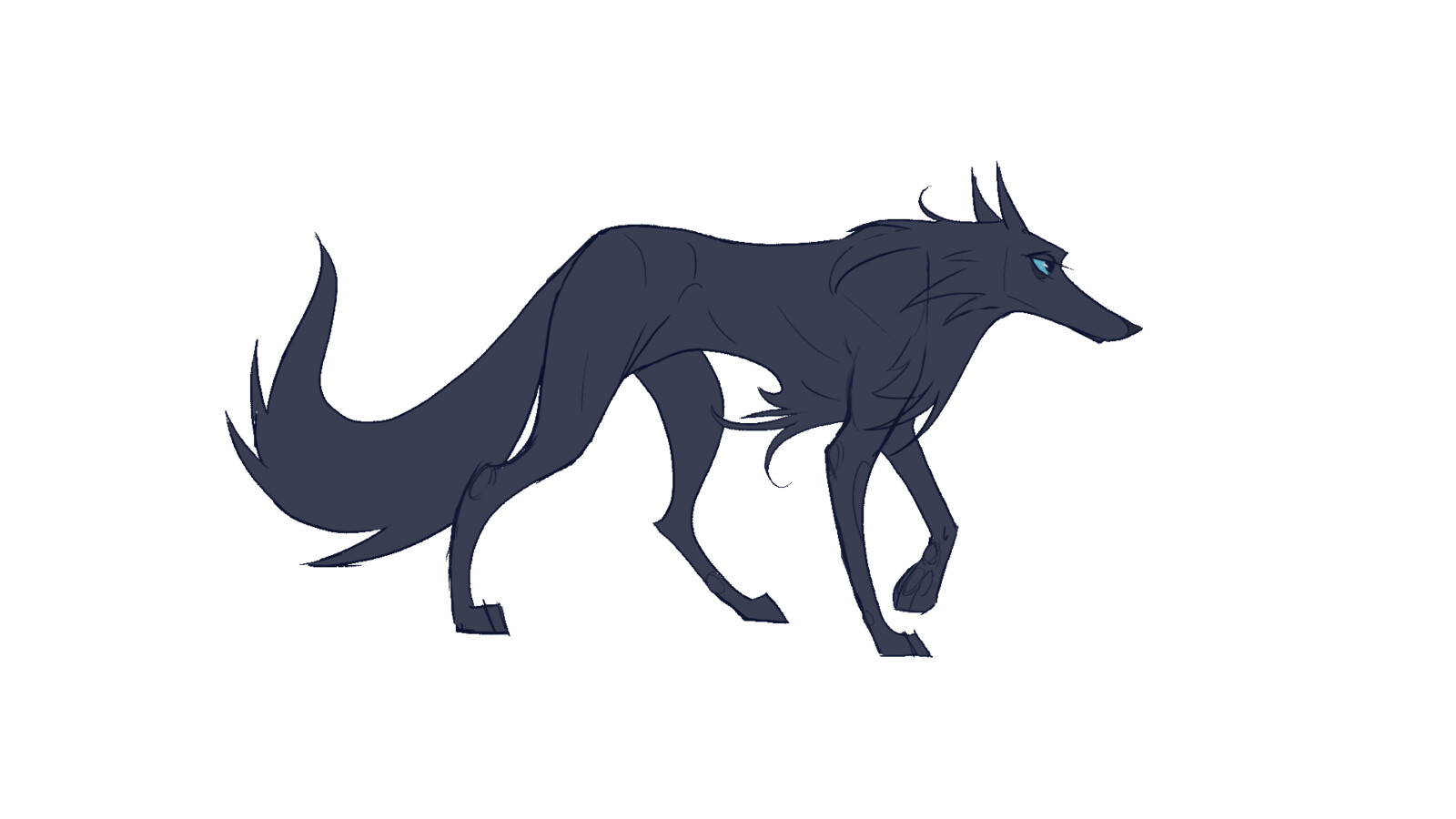 black animated wolf