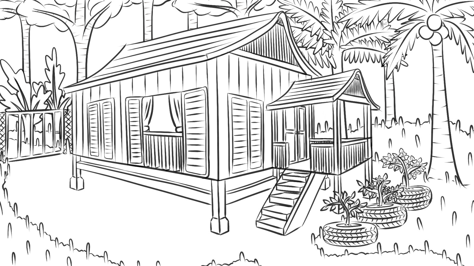 Maryam Haris Fadzilah - Traditional Malay House - Concept Art