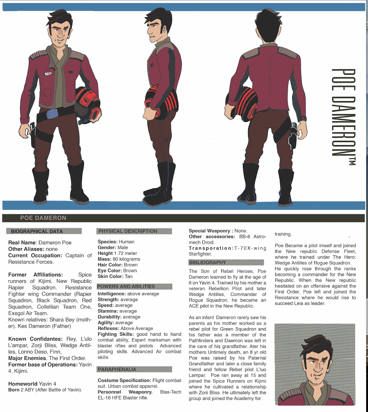 ArtStation - Poe Dameron Character Turnaround