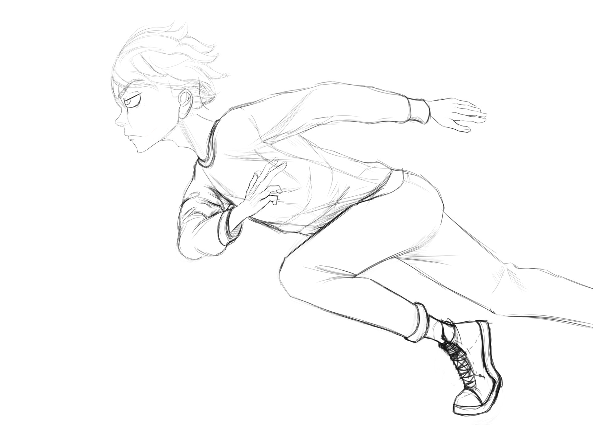 Anime Running Side View