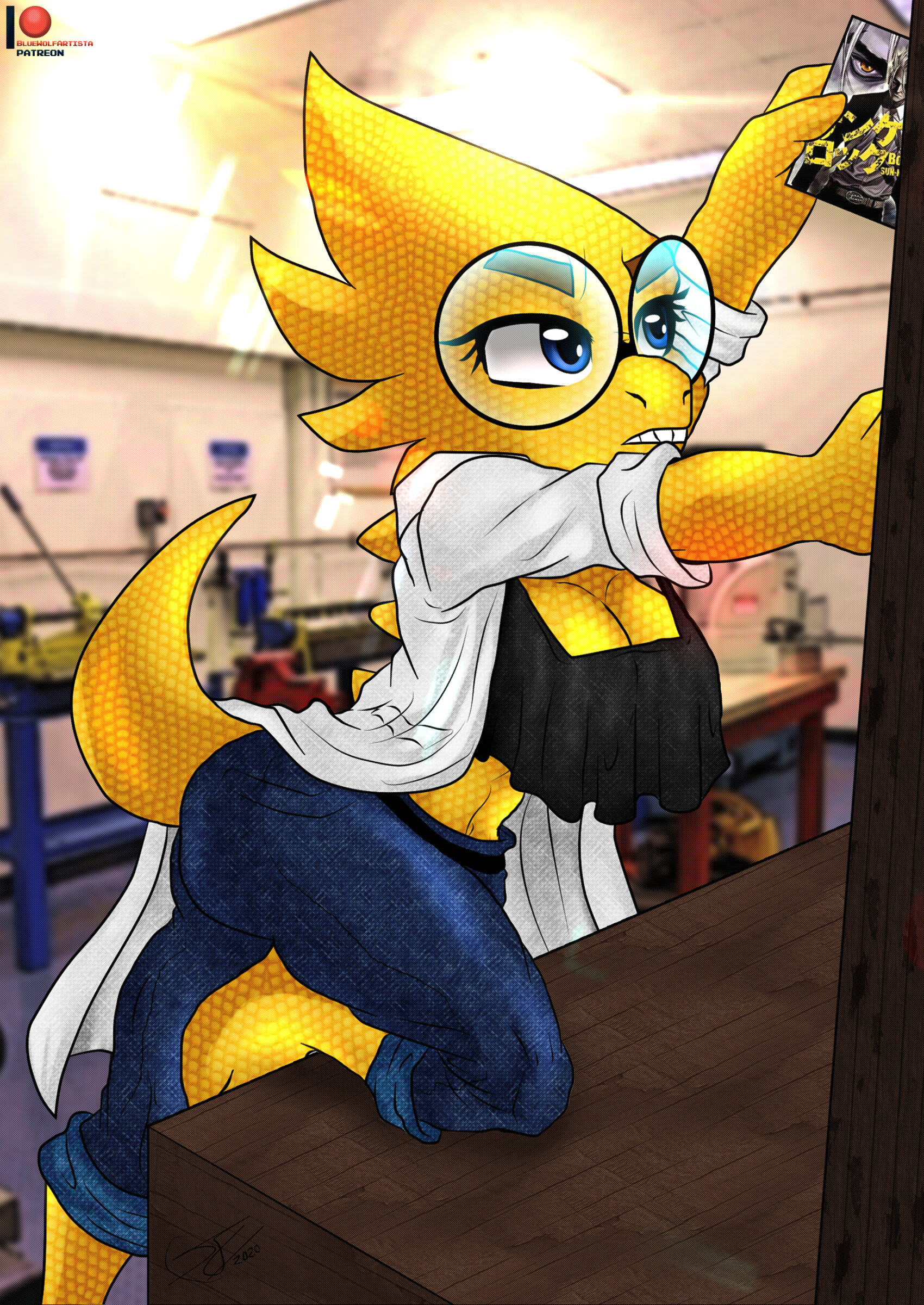 Federico Segovia Bluewolfartista Beneathtale Alphys Redraw Undertale Au