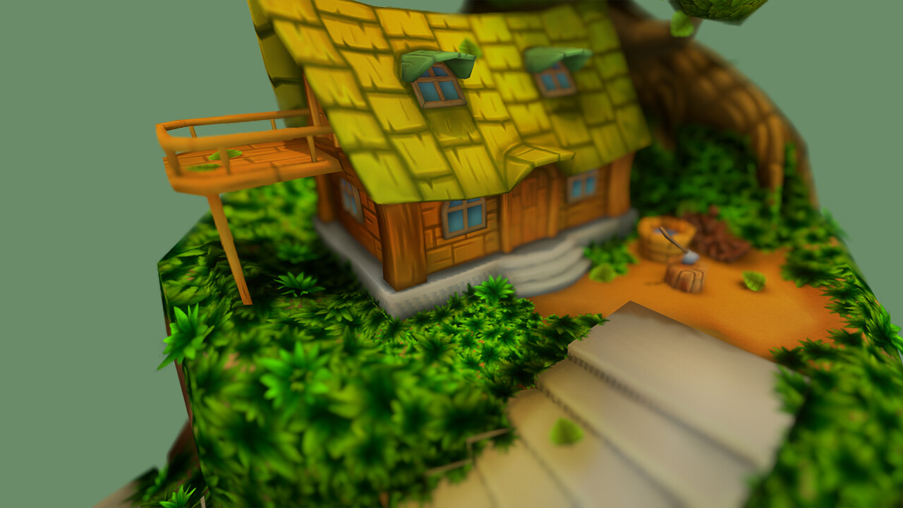 ArtStation - Tree House Diorama Hand Painted