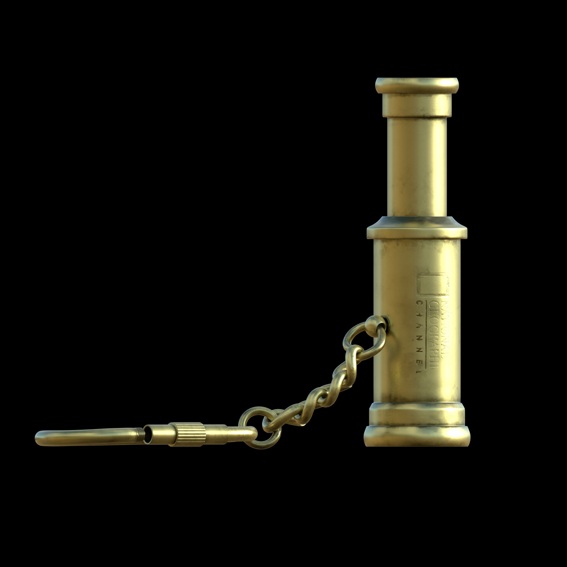 ArtStation - National Geographic telescope brass key chain