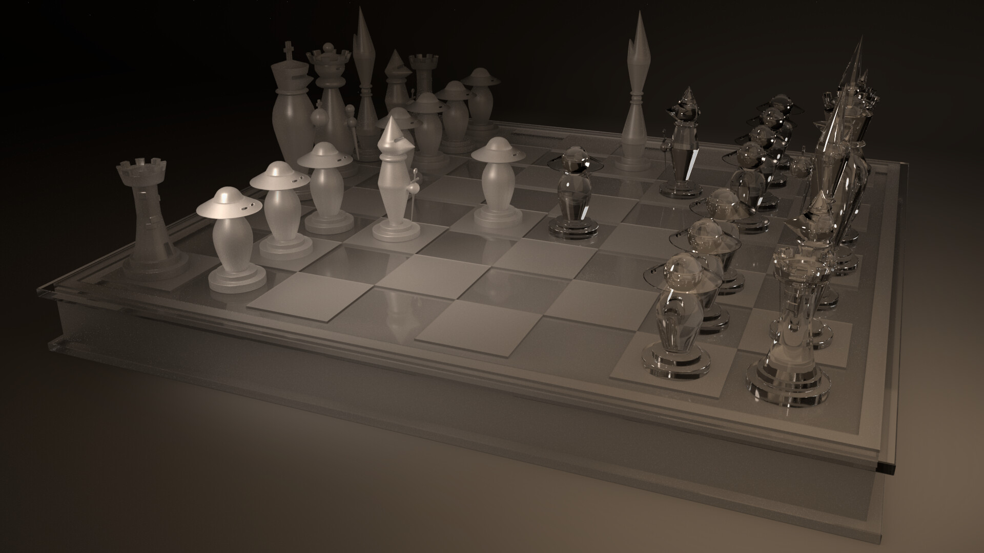 ArtStation - Glass Chess Set