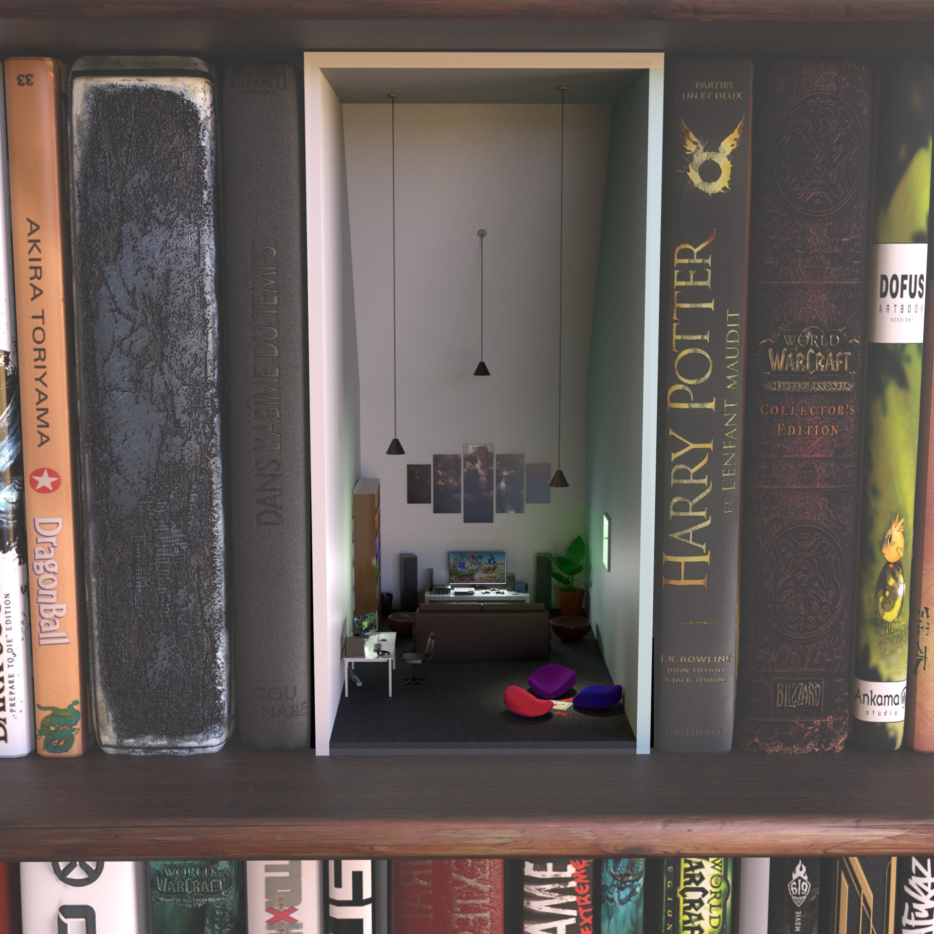 ArtStation - Gaming room in a gaming library